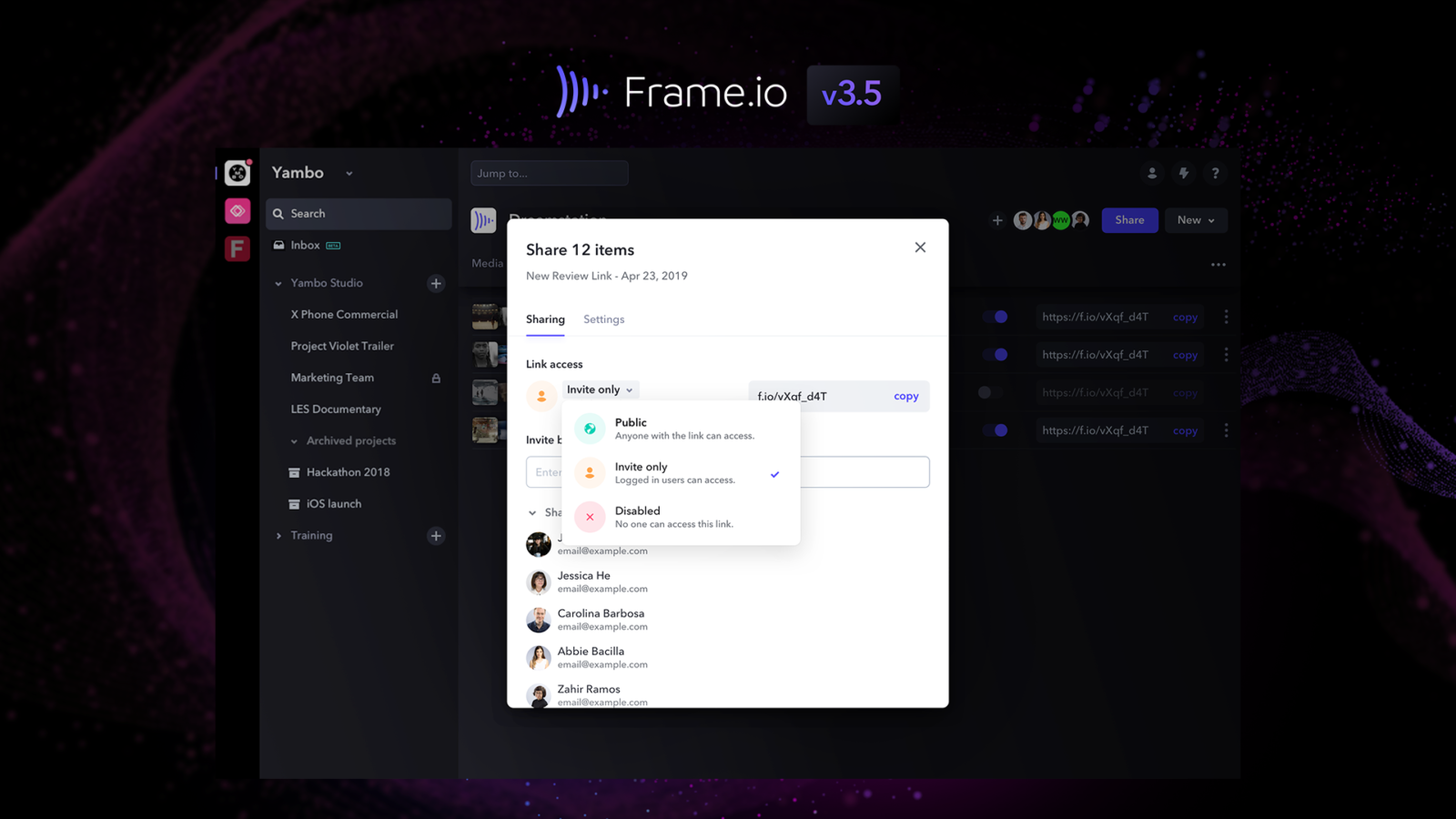 Introducing Frame.io v3.5 - More Secure, More Precise, and More Flexible.