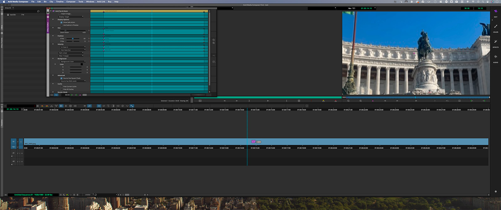 How to get full resolution photo zooms in Avid Media Composer
