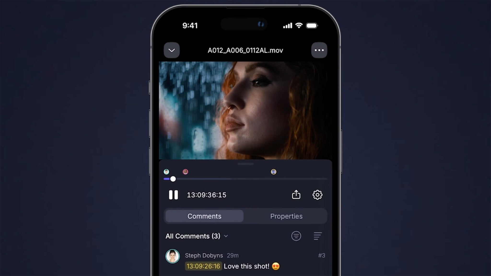 Workflow on the go with the redesigned Frame.io V4 mobile app.